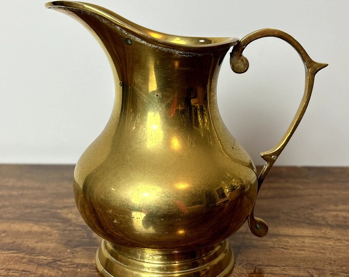 Vintage Brass Pitcher Classic Design With Aged Patina Decorative and ...