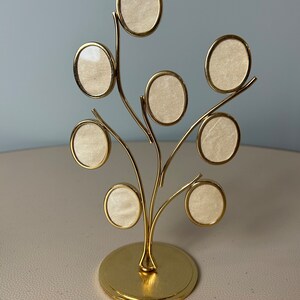 Vintage Brass Mini Oval Photo Tree Stand Minor Scratches 8.5 TALL ...