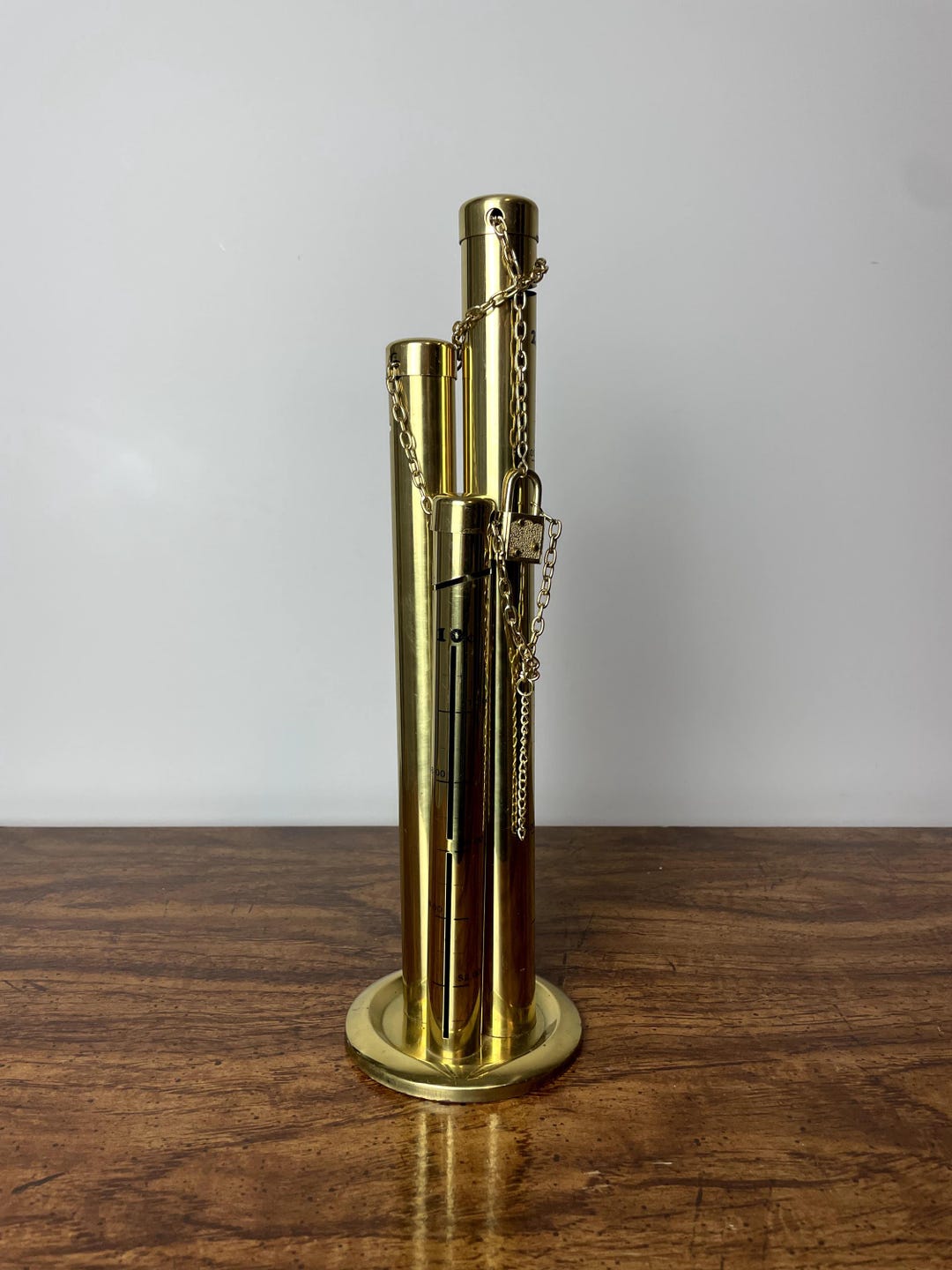 Vintage Brass Coin Counter Piggy Bank | 3-tube Money Sorter With Lock ...