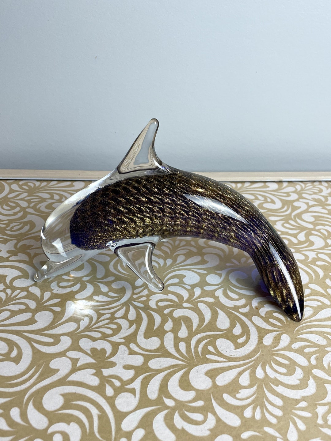 Vintage Sardinia Crystal Dolphin With 24k Gold Accents | Elegant ...