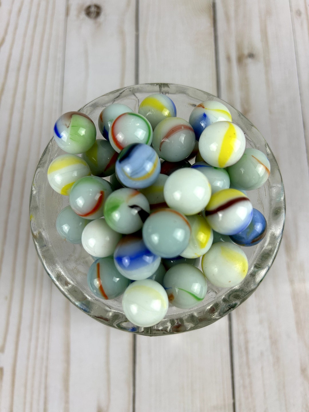 Vintage Solid Color Marbles 1950s Retro Marbles 50 Pcs Colorful Glass ...