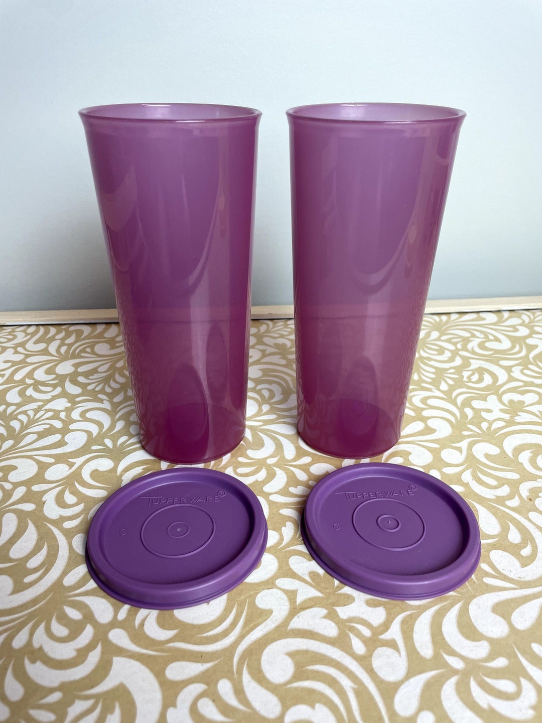 2pcs Purple Tupperware Cups With Lids 107-39 | Durable Bpa-free ...