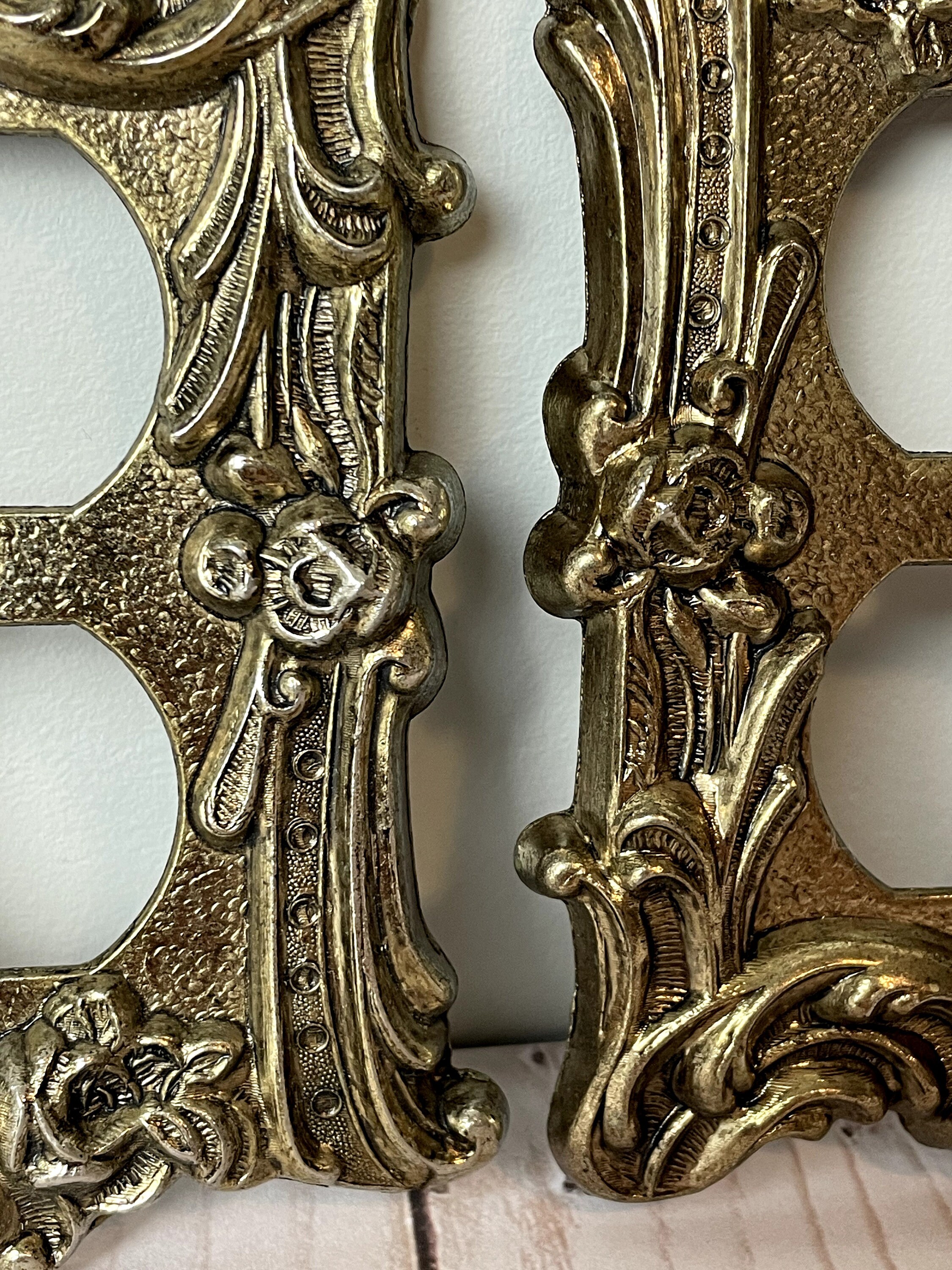 Vintage Brass Electrical Outlet Cover 1960's Ornate Metal Switch Plate ...