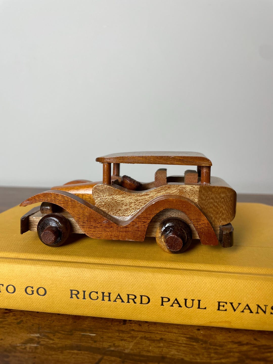Vintage Handmade Small Wooden Car Figurine | Wood Car Display | Unique ...