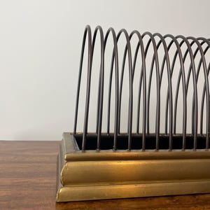 Large Retro Metal Record or Folder Rack File Organizer Letter Holder ...