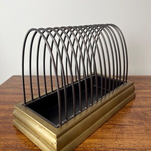 Large Retro Metal Record or Folder Rack File Organizer Letter Holder ...