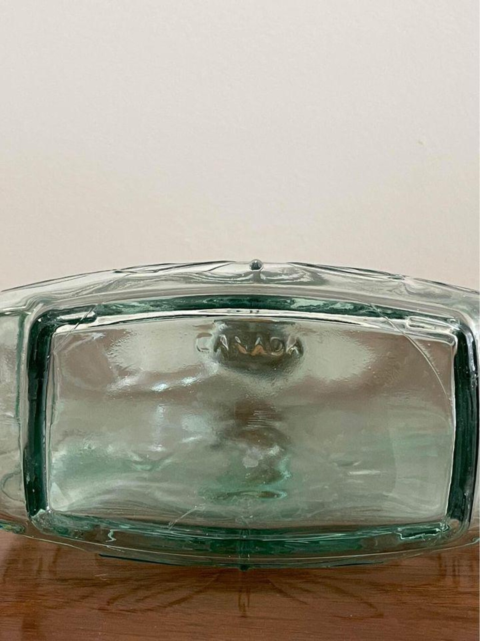 Vintage Light Sage Green Glass Bottle With Cork Lid Sunflower Pattern ...