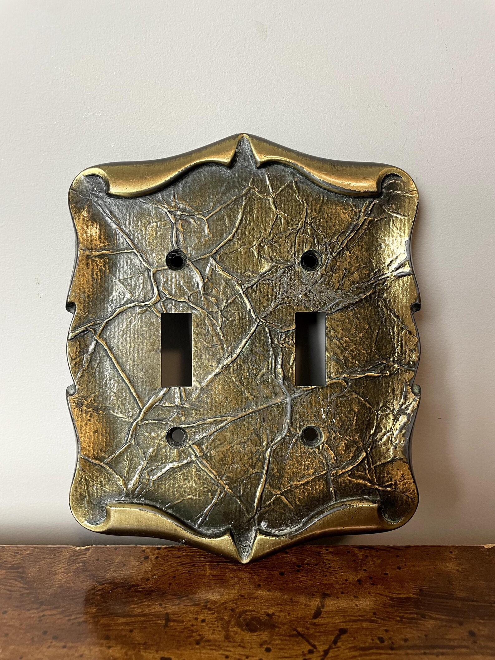 Vintage 1970s Amerock Carriage House Light Switch Cover Antiqued Gold ...