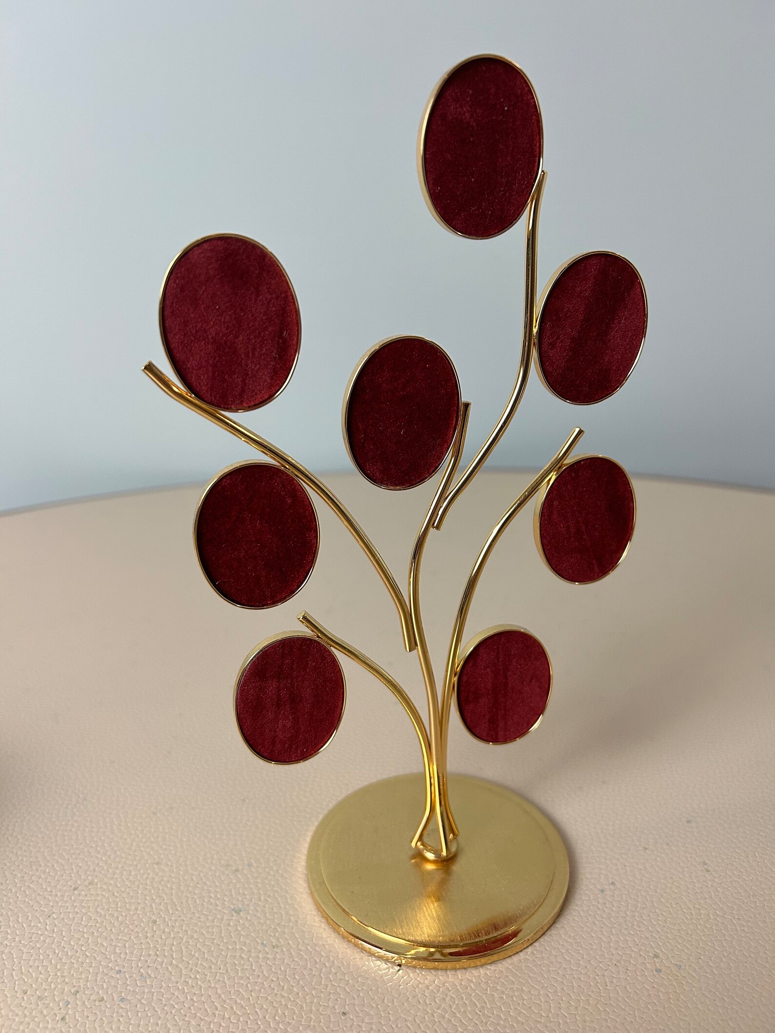 Vintage Brass Mini Oval Photo Tree Stand Minor Scratches 8.5 TALL ...