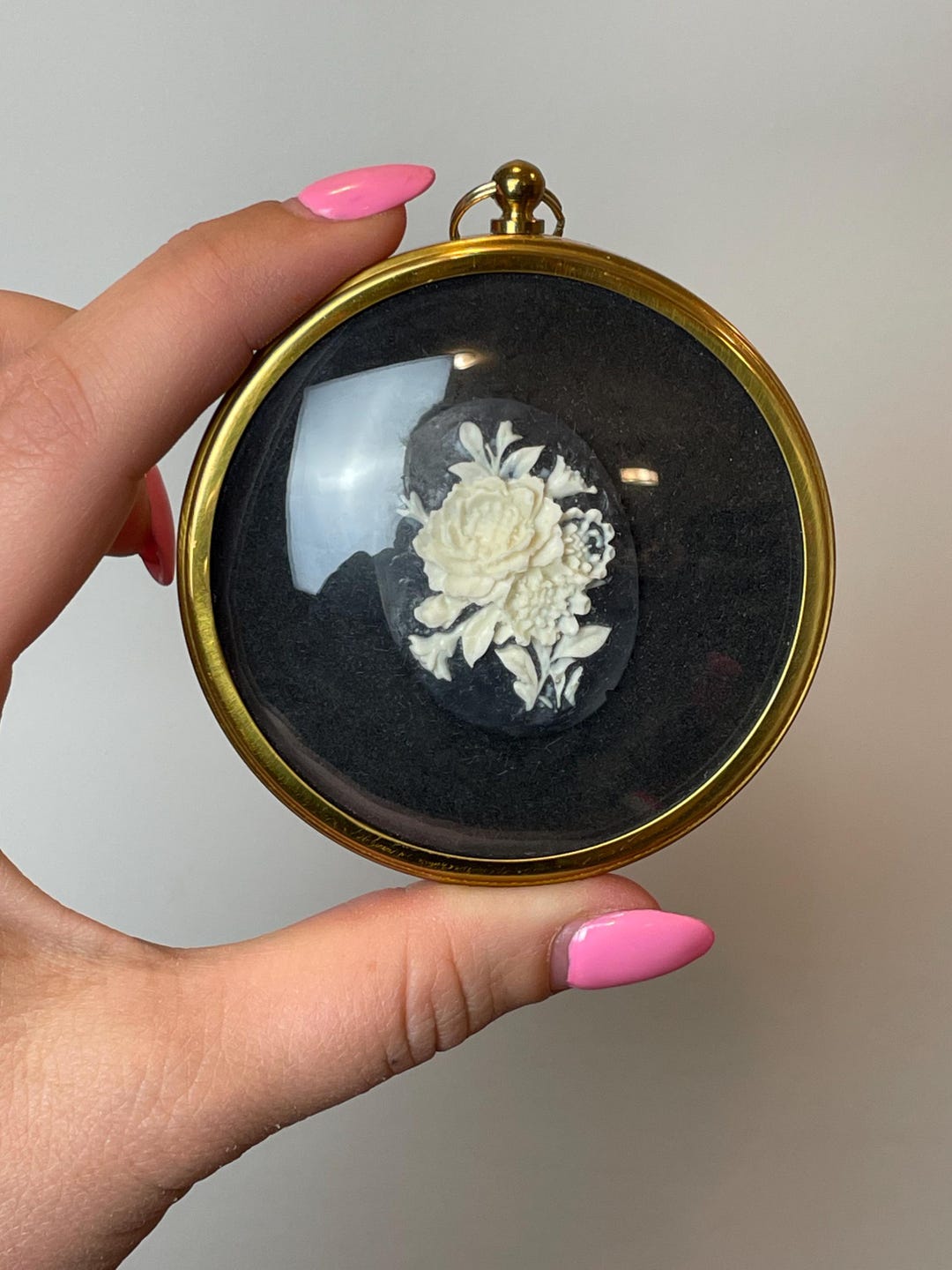 Vintage Miniature Cameo Wall Art W/ Flowers | the Miniature World of ...