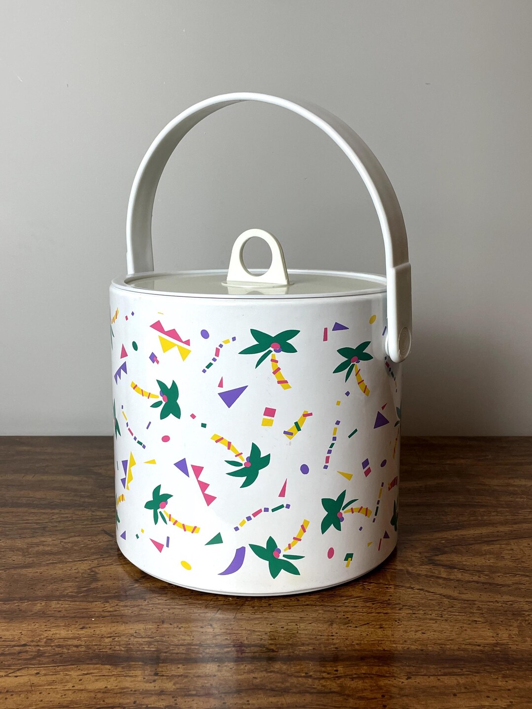 Rare Vintage Giraffe Brand Ice Bucket | 90s Retro Palm Trees Neon ...