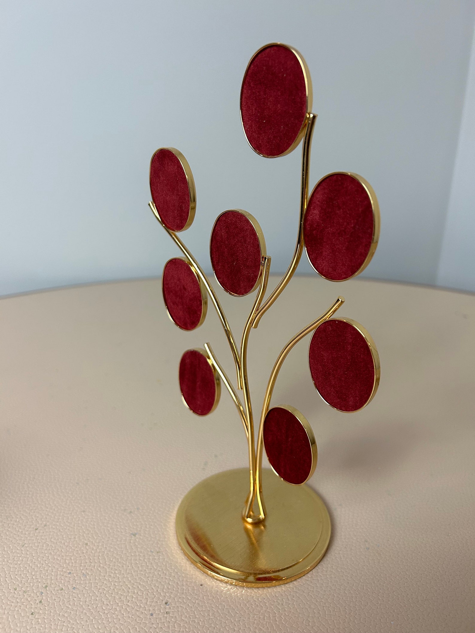 Vintage Brass Mini Oval Photo Tree Stand Minor Scratches 8.5 TALL ...