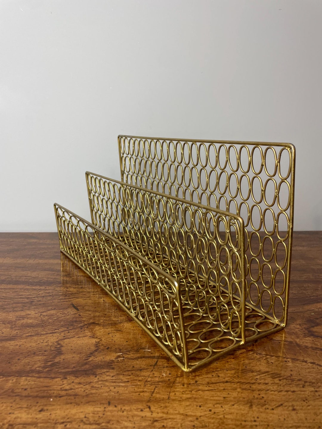 Vintage-inspired Gold Metal Mail Organizer | Letter Holder for ...