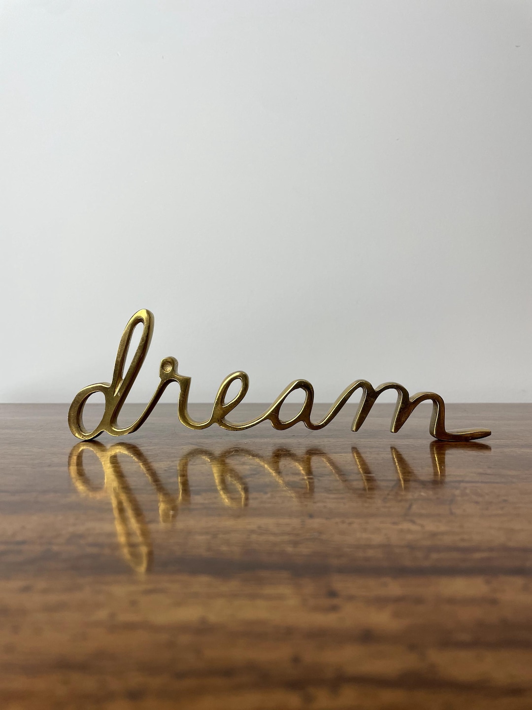 Vintage Brass Coloured 'dream' Sign Paperweight | Inspirational Metal ...