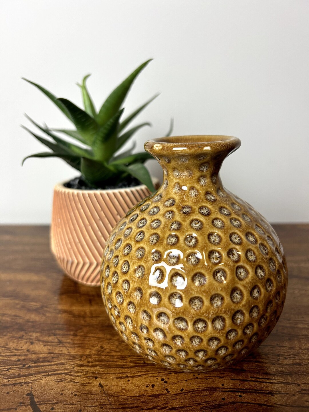 Dimpled Ceramic Handcrafted Studio Pottery Bud Vase | Small Modern ...