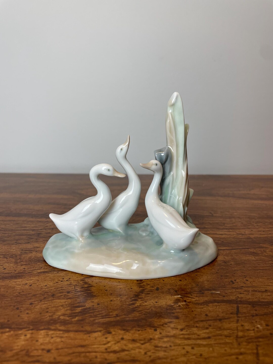 Vintage Lladro Style Ceramic Duck Figurine | Porcelain Duck Trio ...