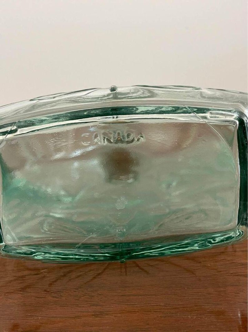 Vintage Light Sage Green Glass Bottle With Cork Lid Sunflower Pattern ...