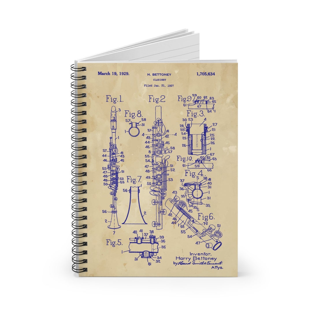 Clarinet Teacher Gift, Vintage Woodwind Poster, Clarinet Patent Drawing ...