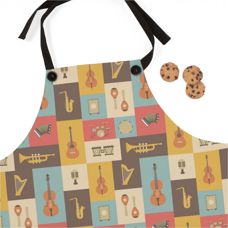 Music Teacher Apron, Mid-century Instrument Print - Etsy