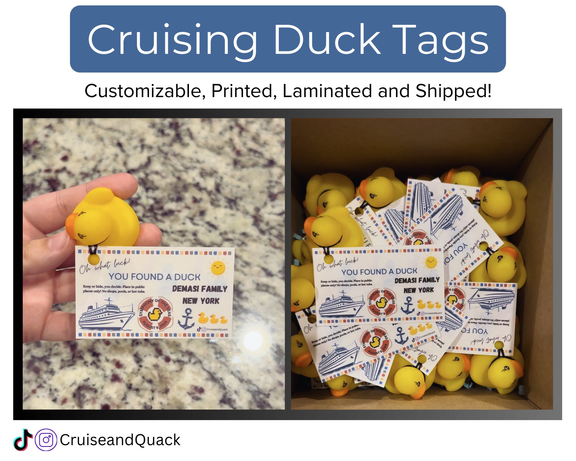 FREE GIFT** Cruising Ducks With Personalized Tags - Carnival/royal ...