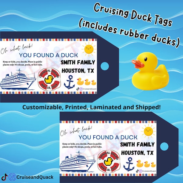 Laminated Cruising Ducks Personalized Tags - Etsy