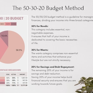 50/30/20 Monthly Budget Spreadsheet for Google Sheets, Paycheck Budget ...