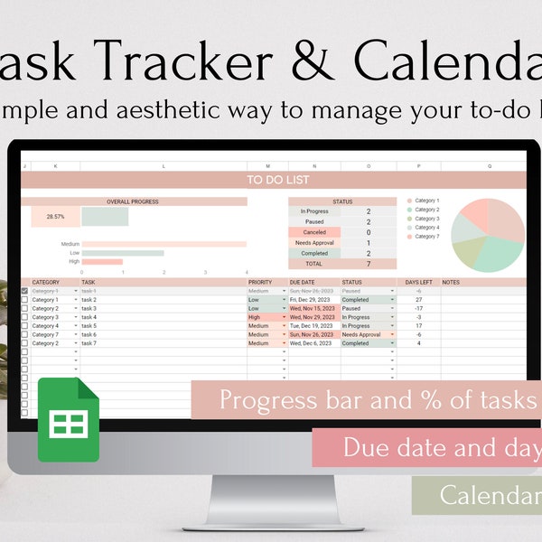 Aesthetic Excel Spreadsheet - Etsy