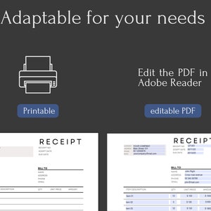 Receipt Template, Editable Receipt Template, Small Business Template ...