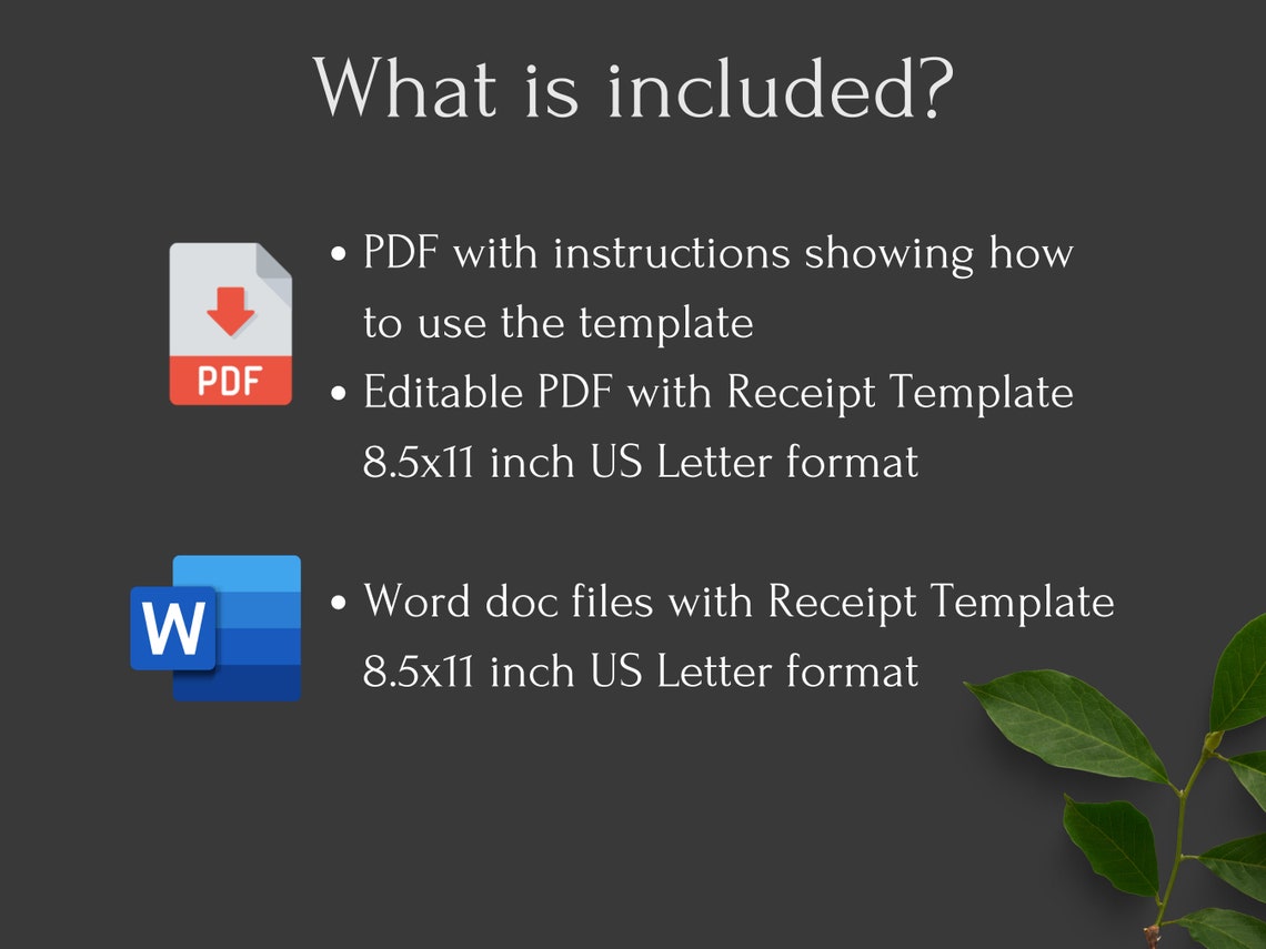 Receipt Template, Editable Receipt Template, Small Business Template ...