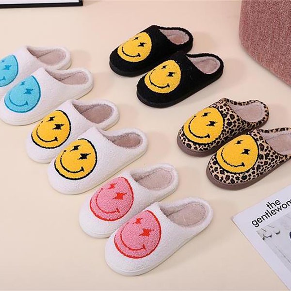 Smiley Face Slippers - Etsy
