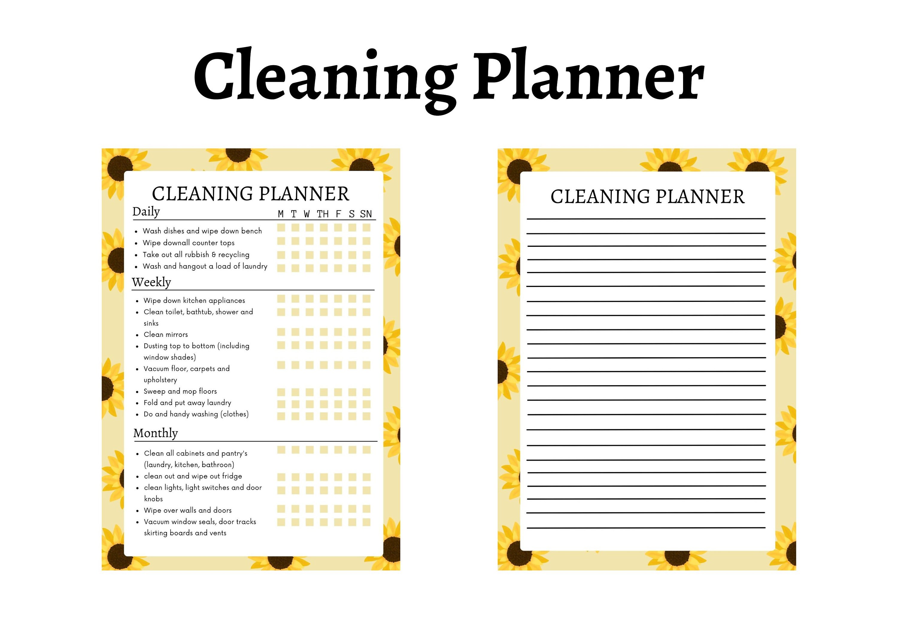 Cleaning Planner Digital and Printable - Etsy