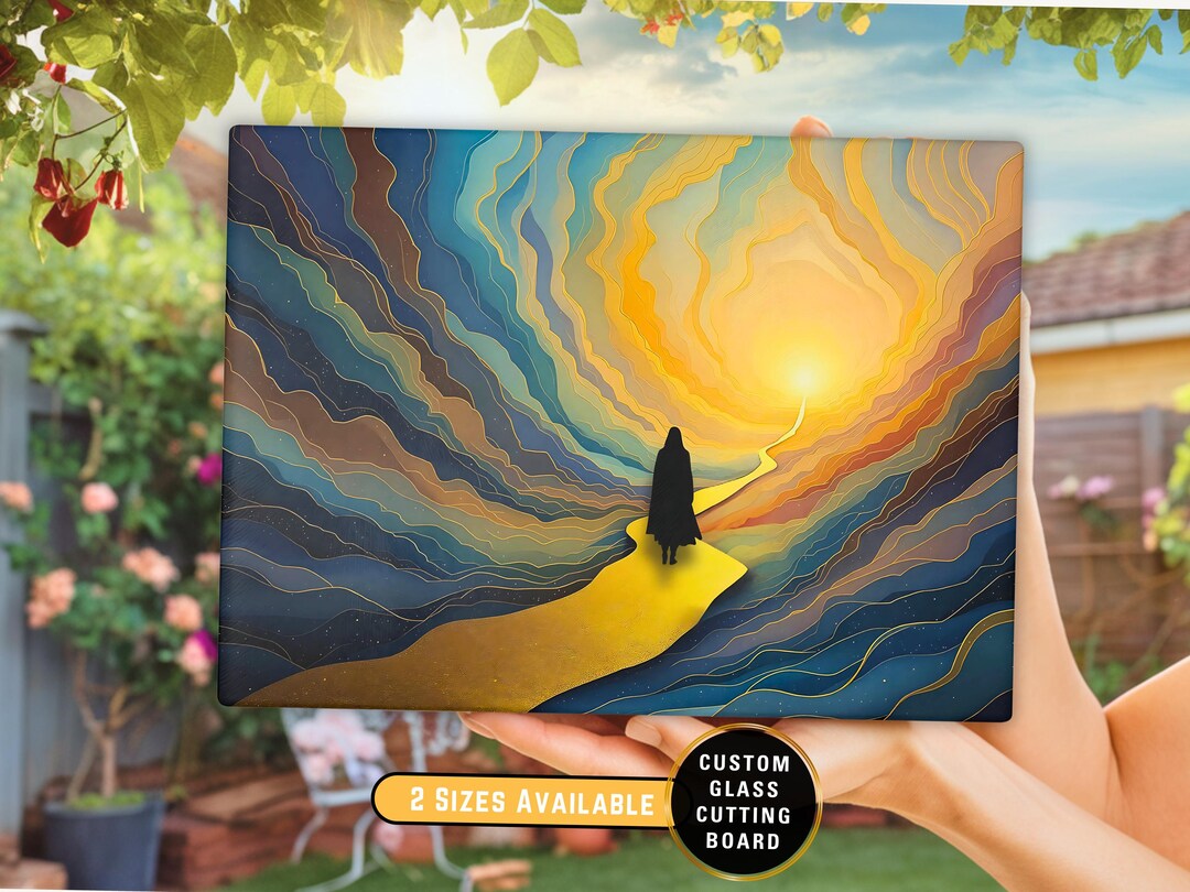 Personalized Jewish Art Painting Glass Cutting Board, Jewish Abstract ...