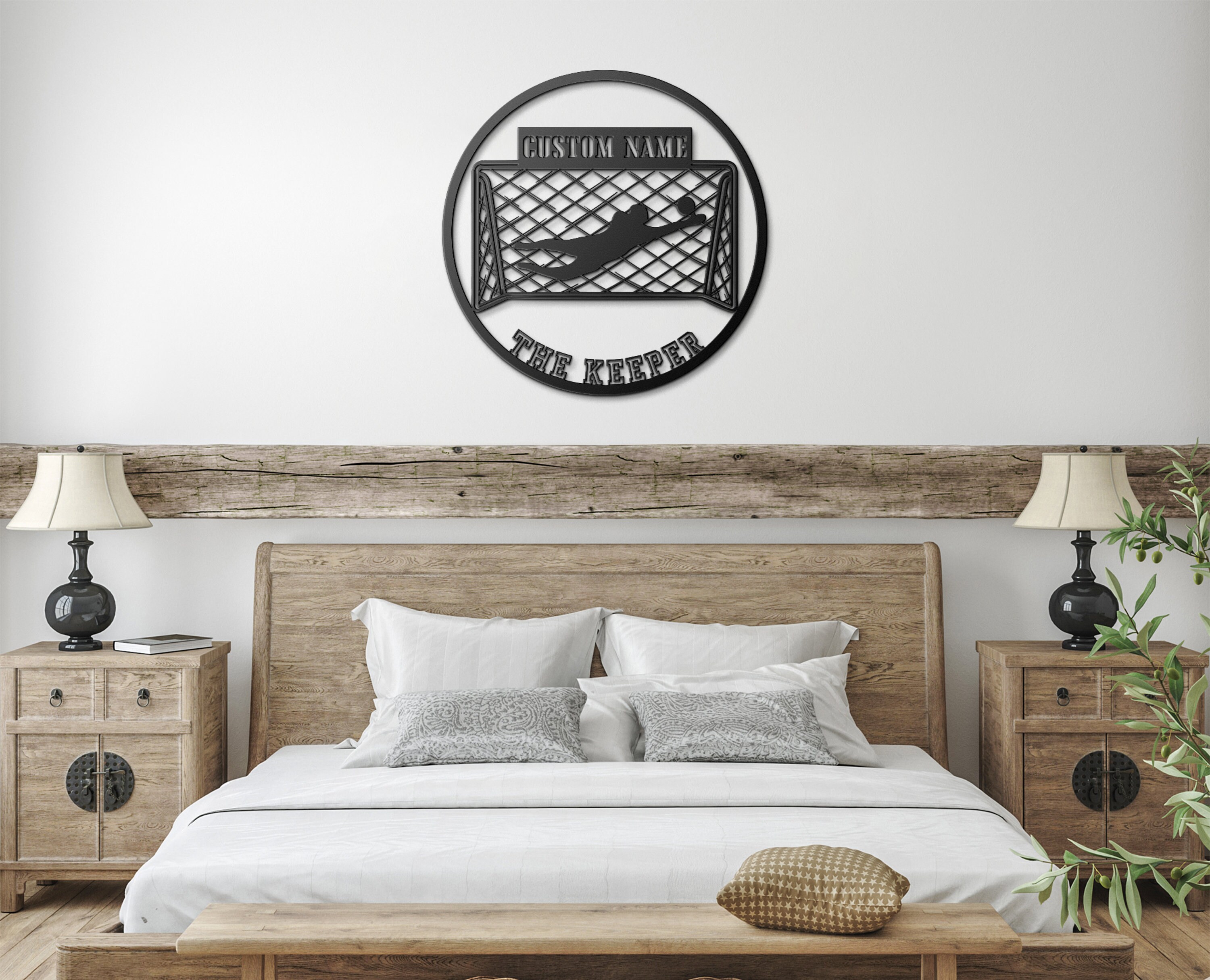 Custom Soccer Goalkeeper Metal Wall Art, Personalized Football Keeper ...