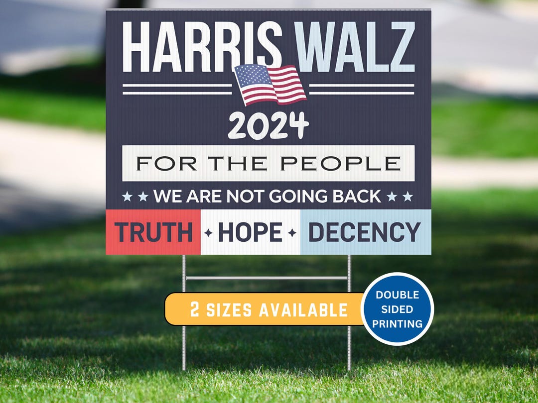 Harris Walz 2024 Yard Sign, Kamala Harris for President Democrat Lawn ...