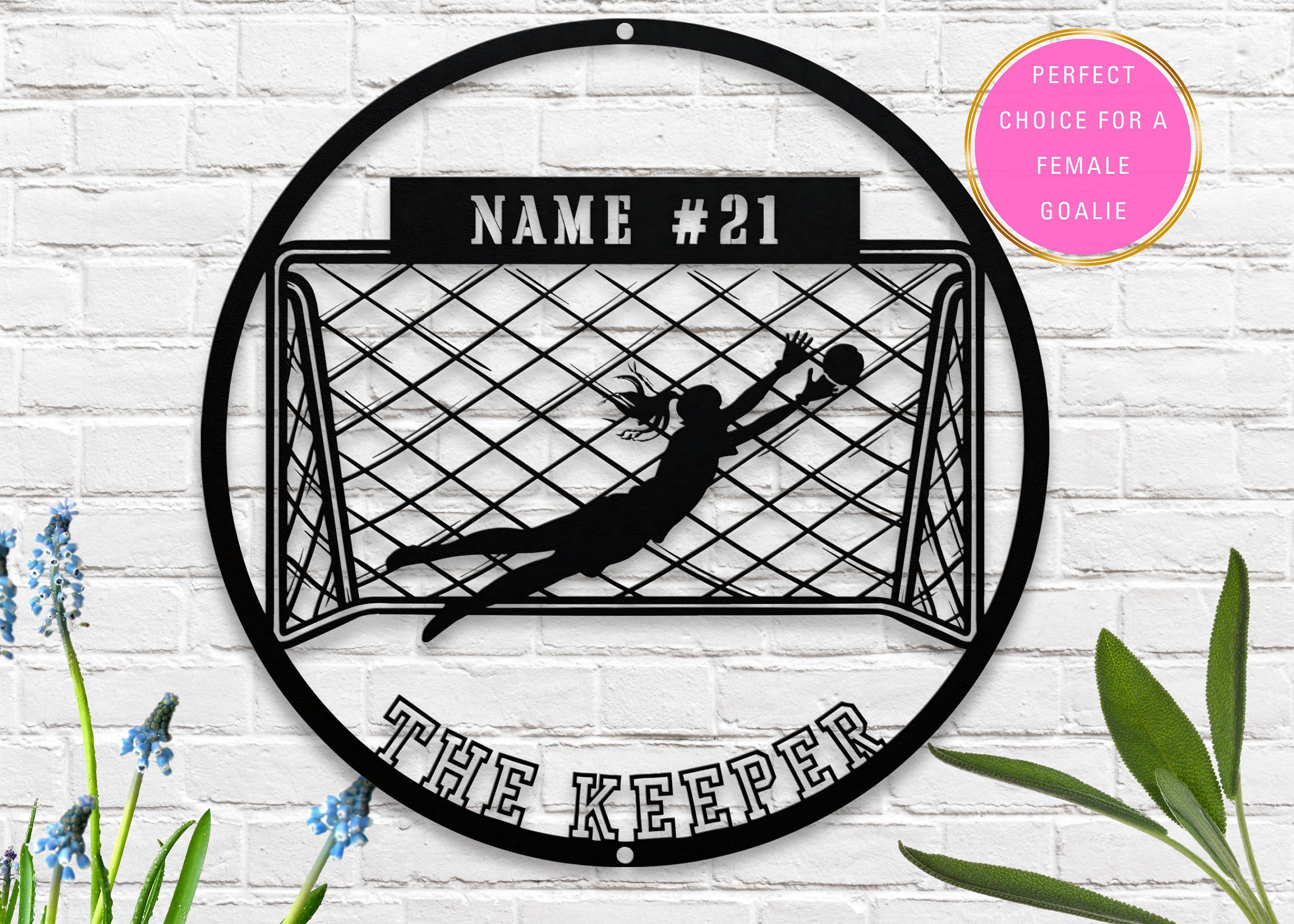 Custom Soccer Goalkeeper Metal Wall Art, Personalized Football Keeper ...