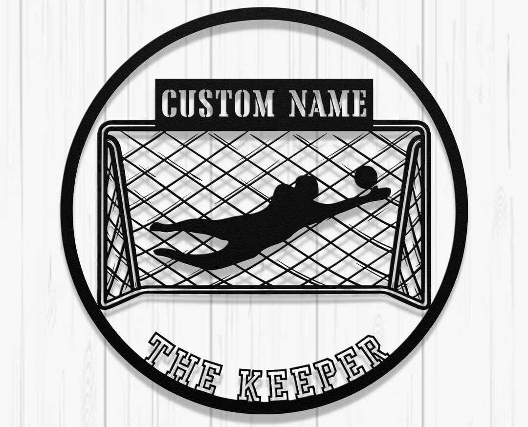 Custom Soccer Goalkeeper Metal Wall Art, Personalized Football Keeper ...