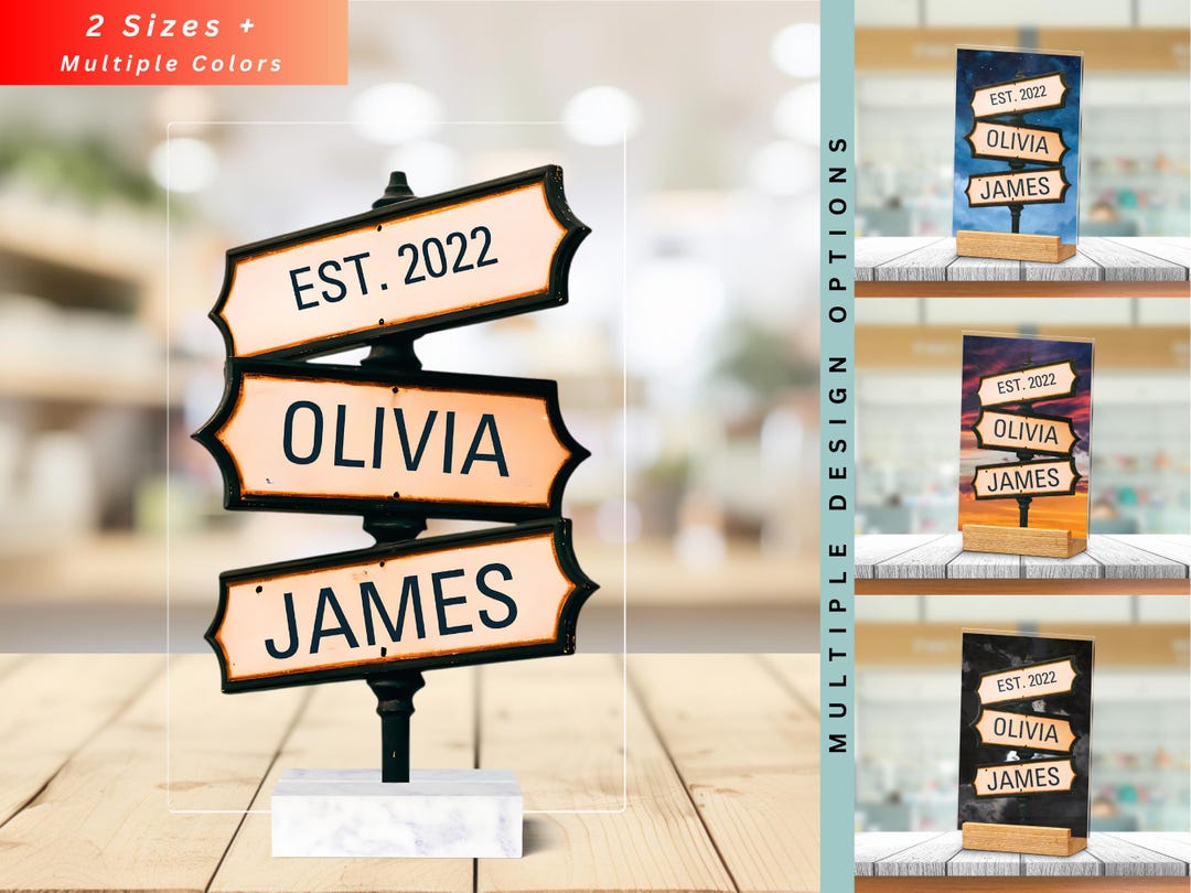 Custom Couple Portrait Personalized Vintage Street Sign Gift for ...