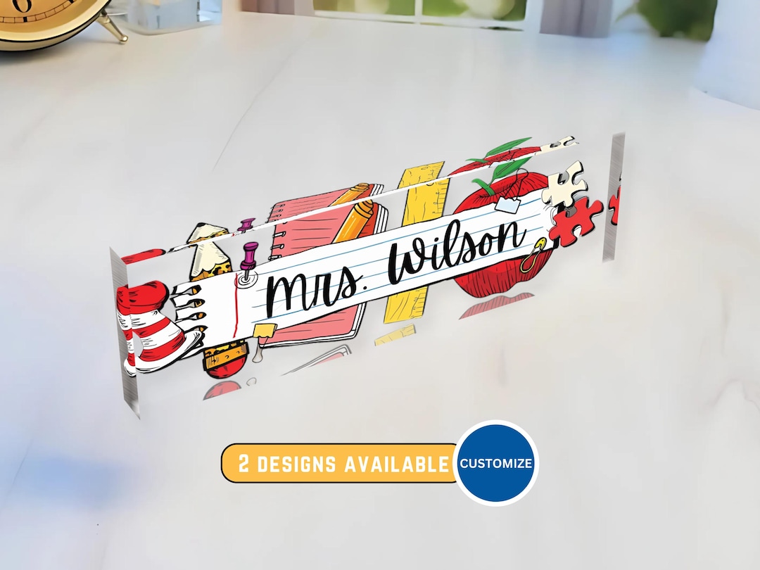 Teacher Back to School Gift Custom Desk Name Plate Acrylic Plaque ...