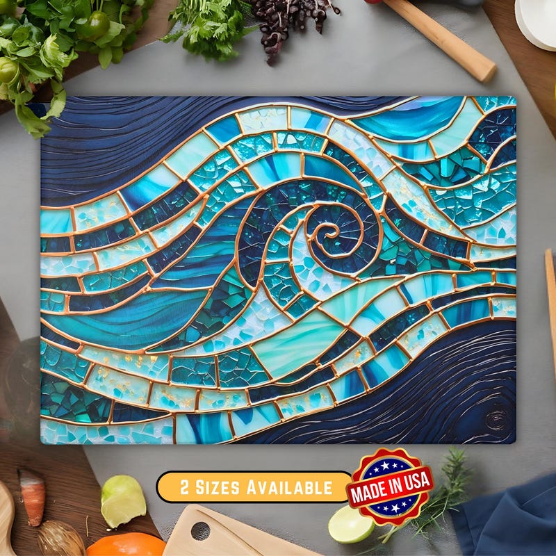 Aqua Stained Glass - Etsy