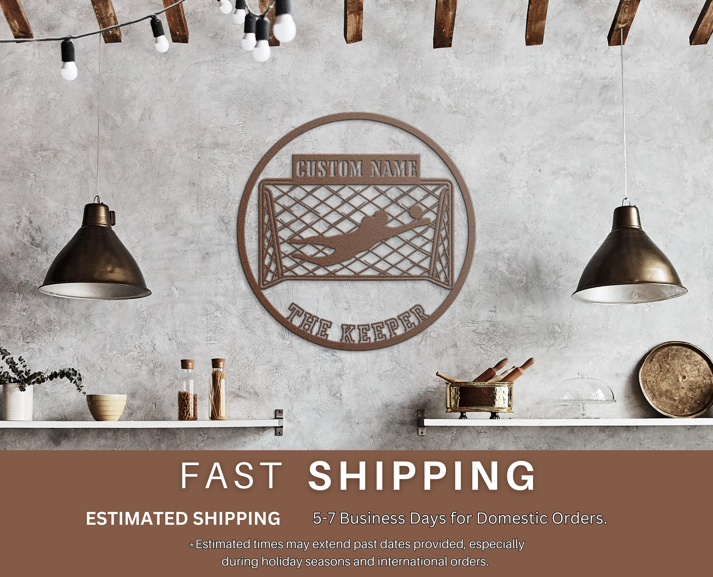 Custom Soccer Goalkeeper Metal Wall Art, Personalized Football Keeper ...