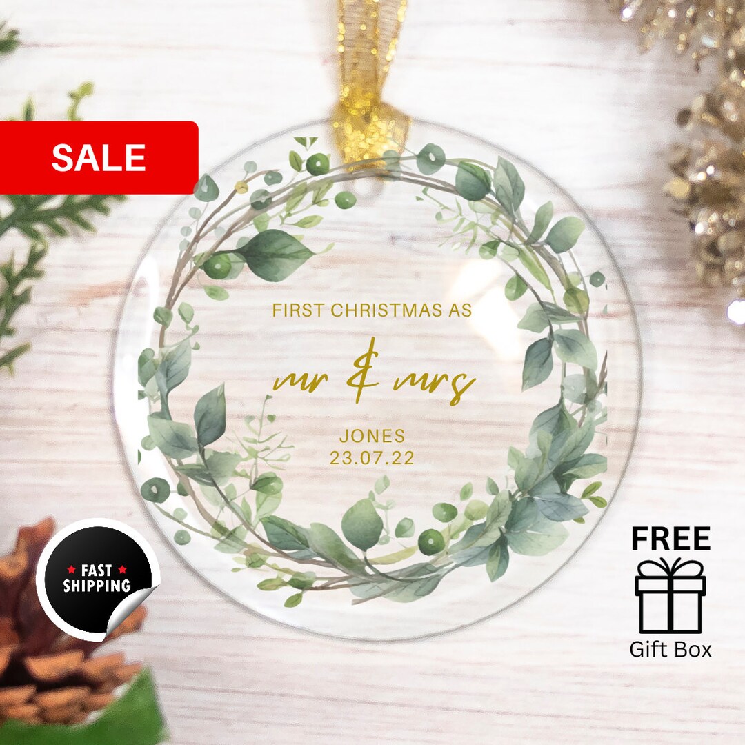 Mr and Mrs Christmas Ornament First Christmas Married - Etsy