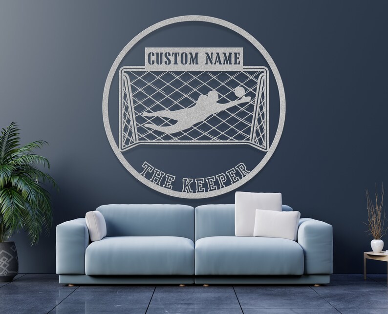 Custom Soccer Goalkeeper Metal Wall Art, Personalized Football Keeper ...