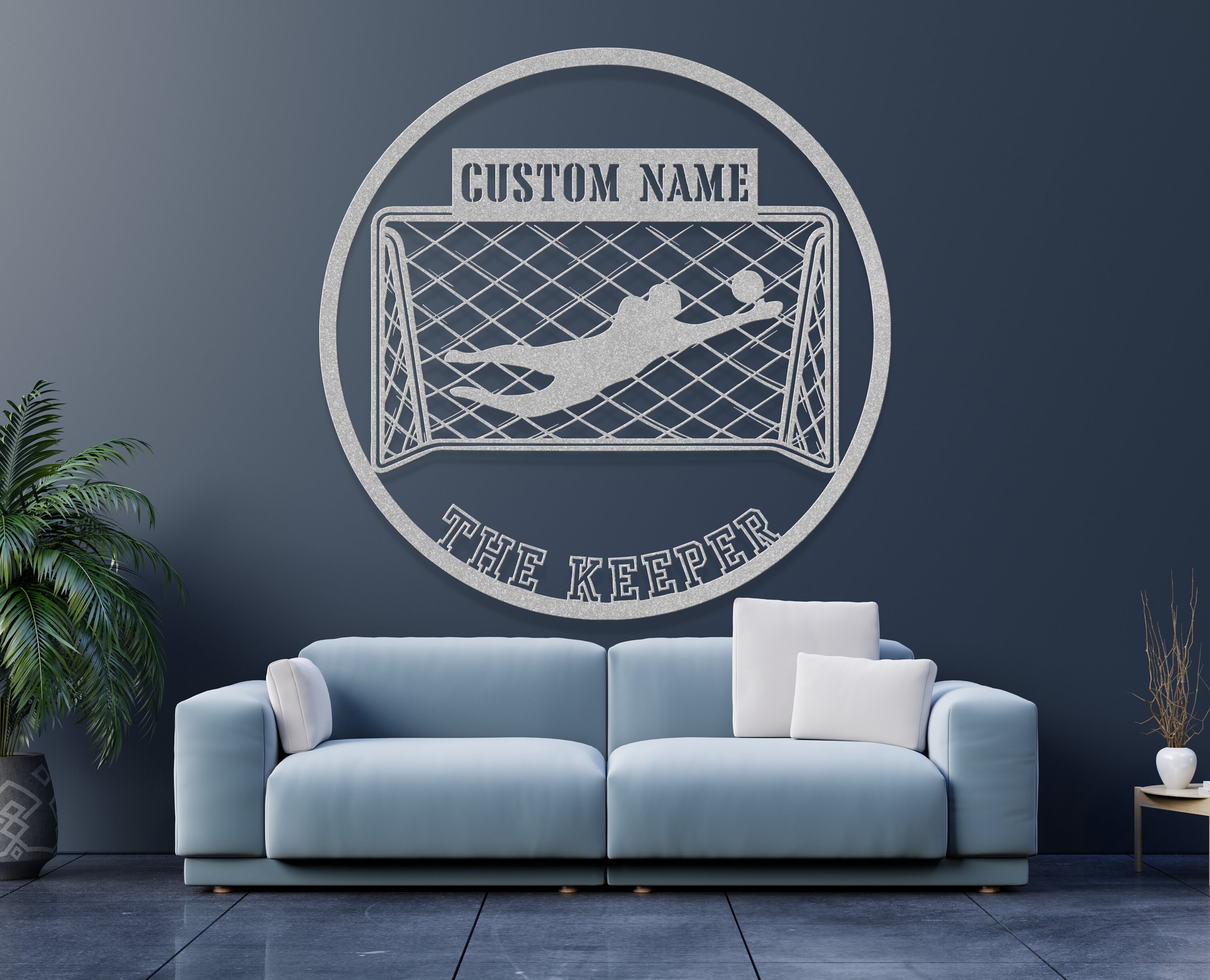 Custom Soccer Goalkeeper Metal Wall Art, Personalized Football Keeper ...