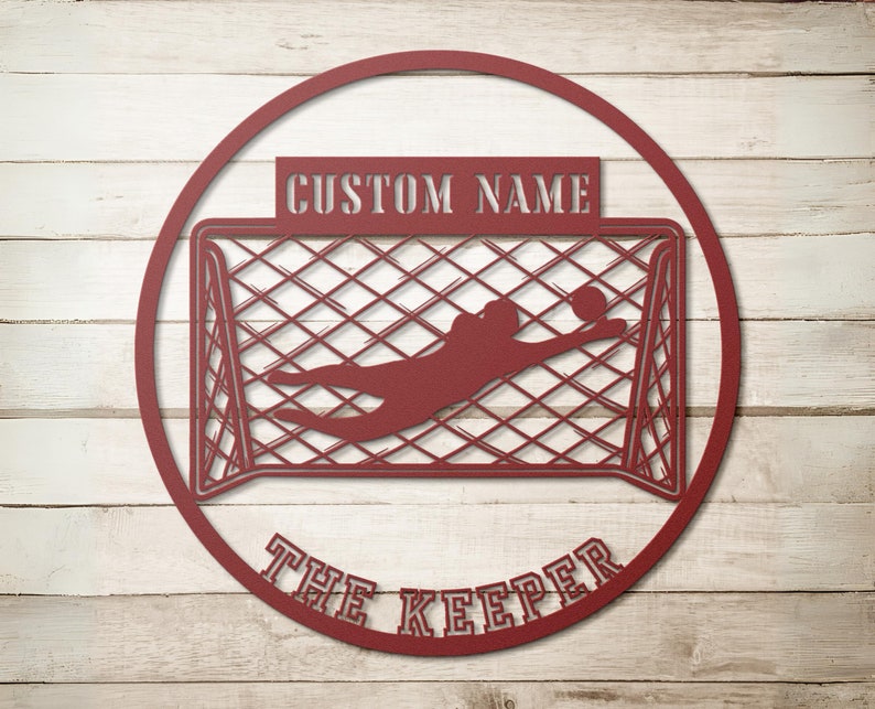 Custom Soccer Goalkeeper Metal Wall Art, Personalized Football Keeper ...
