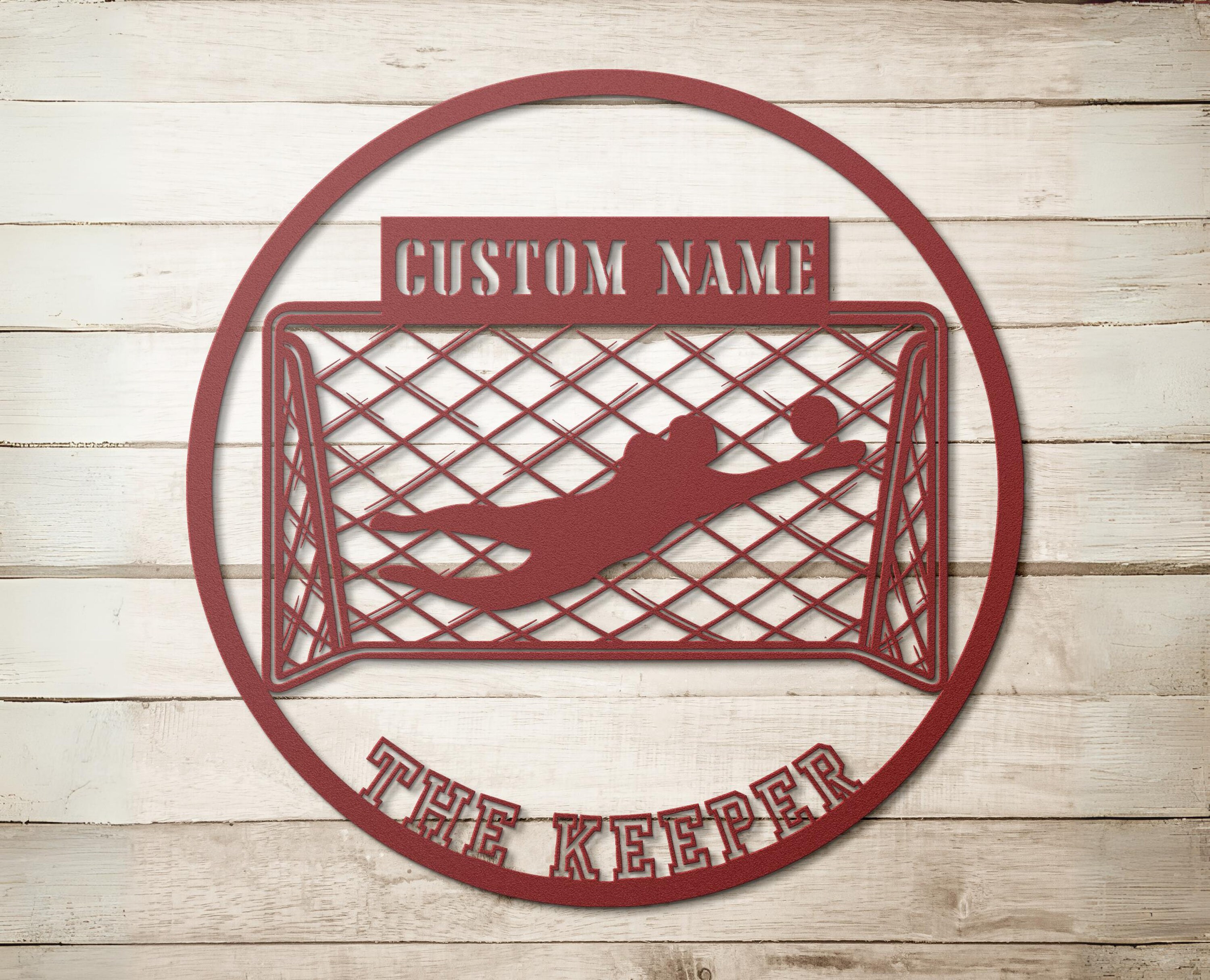 Custom Soccer Goalkeeper Metal Wall Art, Personalized Football Keeper ...