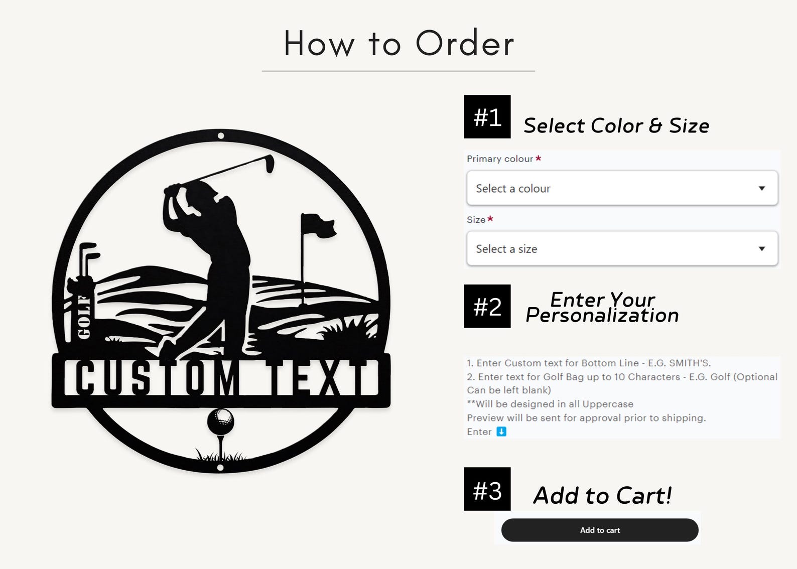 Custom Golf Metal Sign, Golf Gifts for Men, Personalized Golf Sign ...