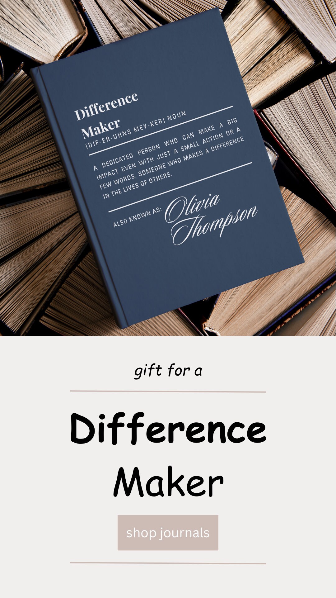 Personalized Difference Maker Journal, Difference Maker Gift ...