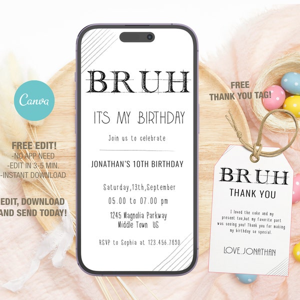 Bruh Invitation - Etsy