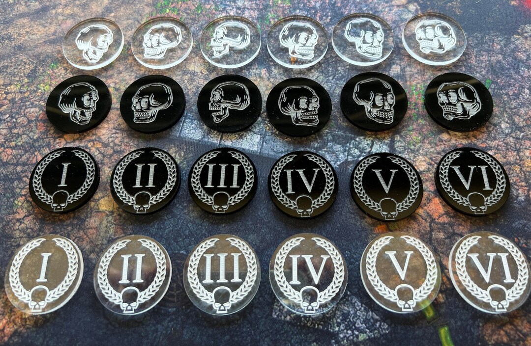 Warhammer 40K Objective Markers. Set of 6, Clear, Black or Coloured ...