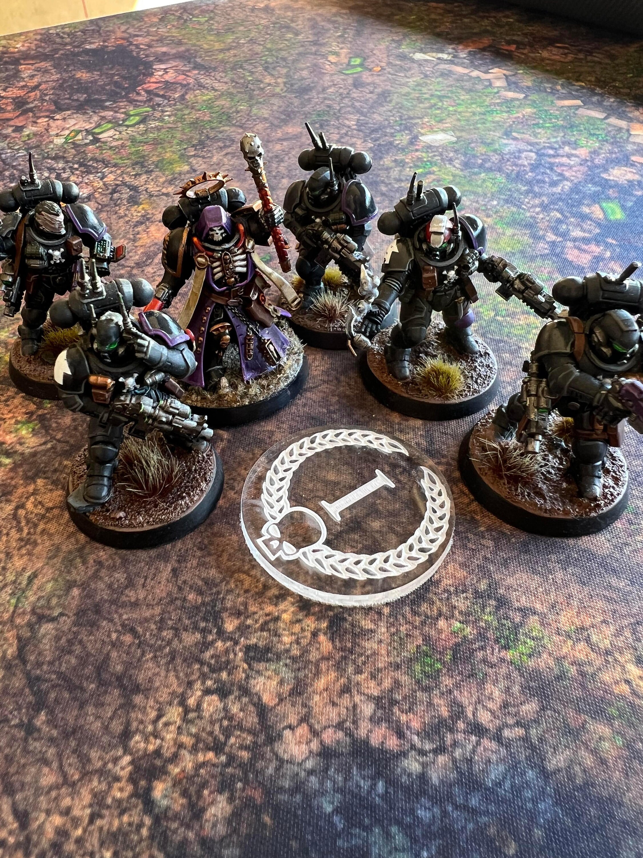 Warhammer 40K Objective Markers. Set of 6, Black or Clear Acrylic ...